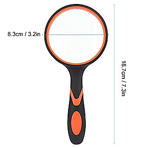 10X Handheld Magnifying Glass, Shatterproof Reading Magnifier with Non Slip Rubber Handle for Kids Seniors Reading Hobbies Science
