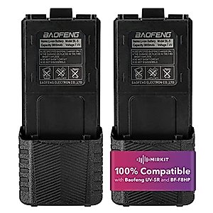 MIRKIT 2pc BAOFENG BL-5 3800mAh Extended Batteries Compatible with UV-5R BF-8HP UV-5RX3 RD-5R UV-5RTP UV-5R+, UV-5X3, Extended Rechargeable Battery Radio USA