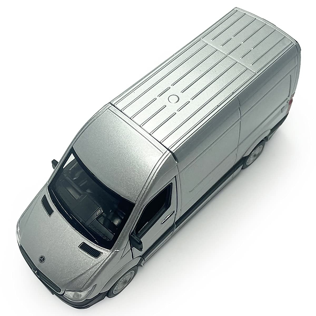 Sprinter Toy Truck Van Cargo Delivery Model Car Diecast Vehicle 1/36 Scale Metal Pull Back Toy Cars Doors Open Zinc Alloy Casting Toys for Boys Kids Birthday Gifts Mens Collection, Silver Gray