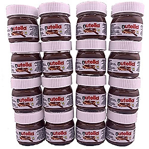 Mini Nutella Jars, 16 Pack of 0.88oz Glass Nutella Mini Jars by Snackivore. Single Serve Nutella.