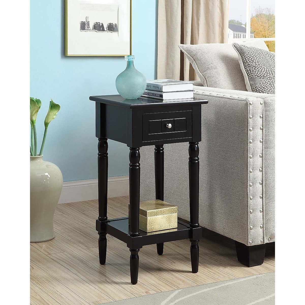 Convenience Concepts French Country Khloe 1 Drawer Accent Table with Shelf, Espresso