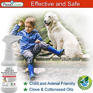 Pet Protector by Premo Guard 16 oz – Mite, Flea, Tick, & Mosquito Spray for Dogs, Cats, & Other Pets – Natural Plant Based Protection for Control, Prevention, & Treatment