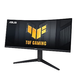 ASUS TUF Gaming 34” Ultra-Wide Curved HDR Monitor (VG34VQEL1A) - 21:9, UWQHD (3440 x 1440), 100Hz, Extreme Low Motion Blur, FreeSync, 1ms, DisplayPort, HDMI, USB, Tripod Socket, Height Adjustable