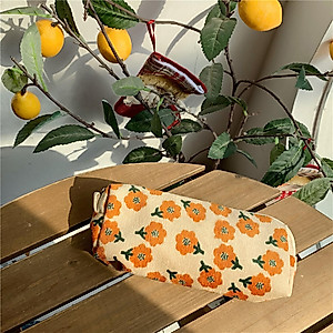 SURBEAV Pencil Case Pen Case Office College School Storage Bag Pouch Holder Box Organizer Makeup Pouch Cosmetic Bag Aesthetic floral flower Cute Pencil Case for Girls Boys Kids (Plum blossom)