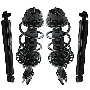 TRQ Front and Rear Complete Strut Assembly & Shock Absorber Kit Complete Strut & Coil Spring Assembly Compatible with 2010-2013 Kia Soul