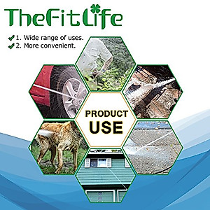 TheFitLife Garden Hose Nozzle Spray, Water Nozzle with 8 Adjustable Watering Patterns,Cleaning, Slip and Impact Resistant for Watering Plants, Pets Bathing and Car Washing