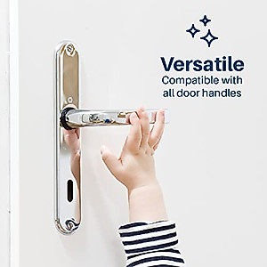 Inaya Child Proof Door Lever Lock - Door Handle Lock - 3M Adhesive - Minimalist Design - No Drilling Child Safety Door Handle Locks (2 Pack)