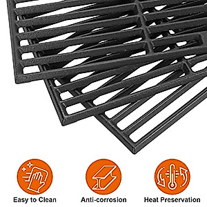 Cast Iron Grill Grates for Charbroil Performance 5 Burner Grills 463275517 463243518 463243519 463275717, Cooking Grids for Charbroil Performance 6 Burner 463274419 Grill, G470-0002-W1 G470-0003-W1