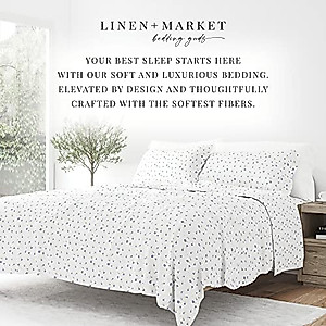 Linen Market 4 Piece Queen Bedding Sheet Set (Light Blue Floral) - Sleep Better Than Ever with These Ultra-Soft & Cooling Bed Sheets for Your Queen Size Bed - Deep Pocket Fits 16" Mattress