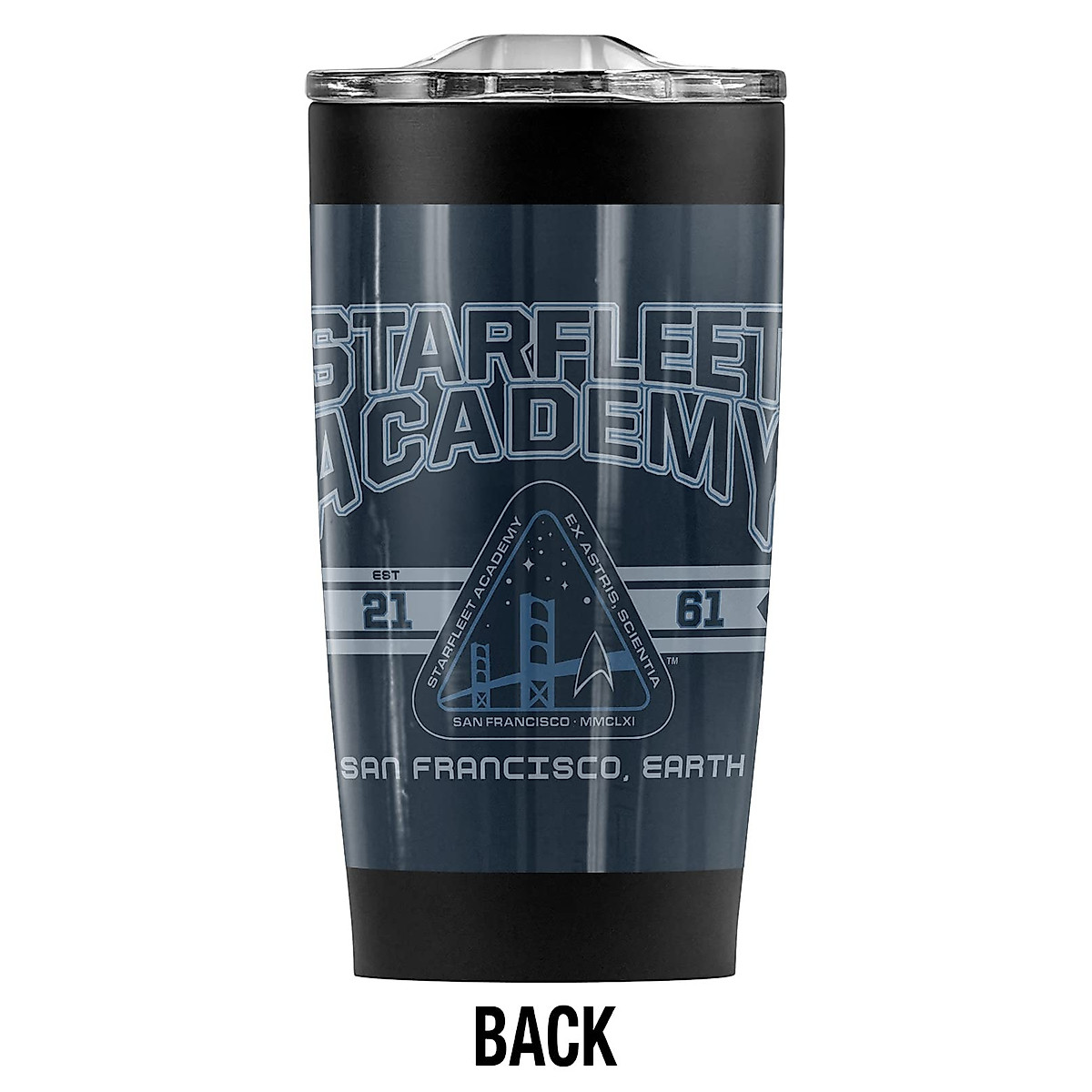LOGOVISION Star Trek Starfleet Academy Earth Stainless Steel Tumbler 20 oz Coffee Travel Mug/Cup, Vacuum Insulated & Double Wall with Leakproof Sliding Lid | Great for Hot Drinks and Cold Beverages