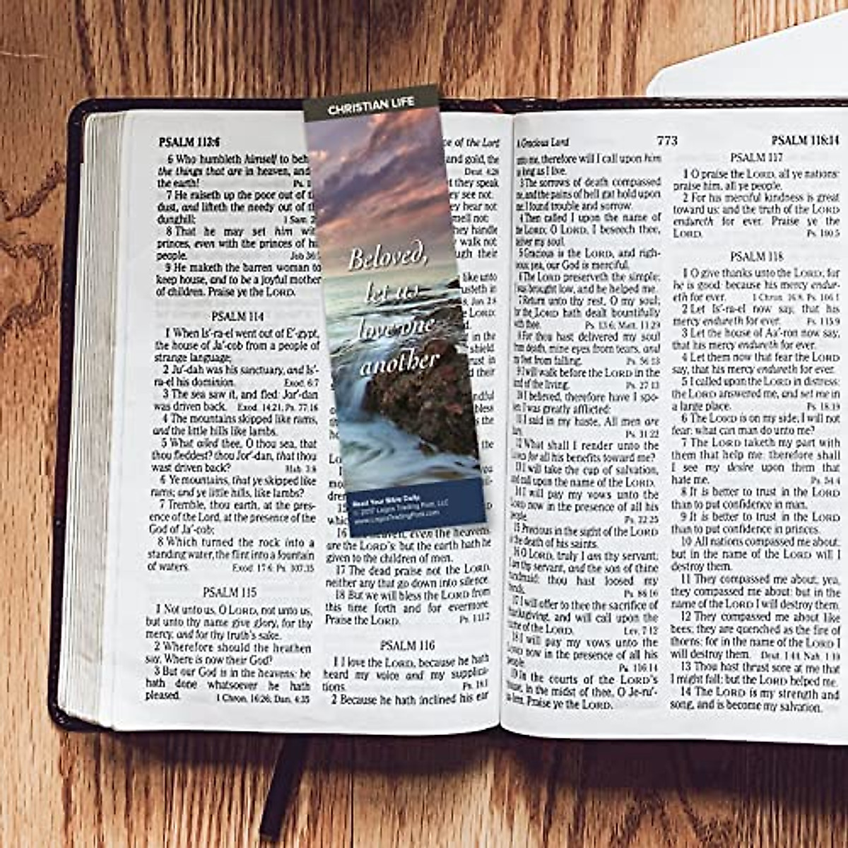 Christian Bookmark with Bible Verse, Pack of 25, Christian Life Themed, Beloved, Let Us Love One Another, 1 John 4:7-8