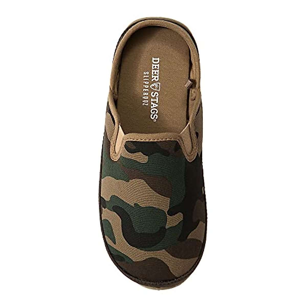 Deer Stags Boy's Lil Spike Slipper, Green/Camo, 6 Big Kid