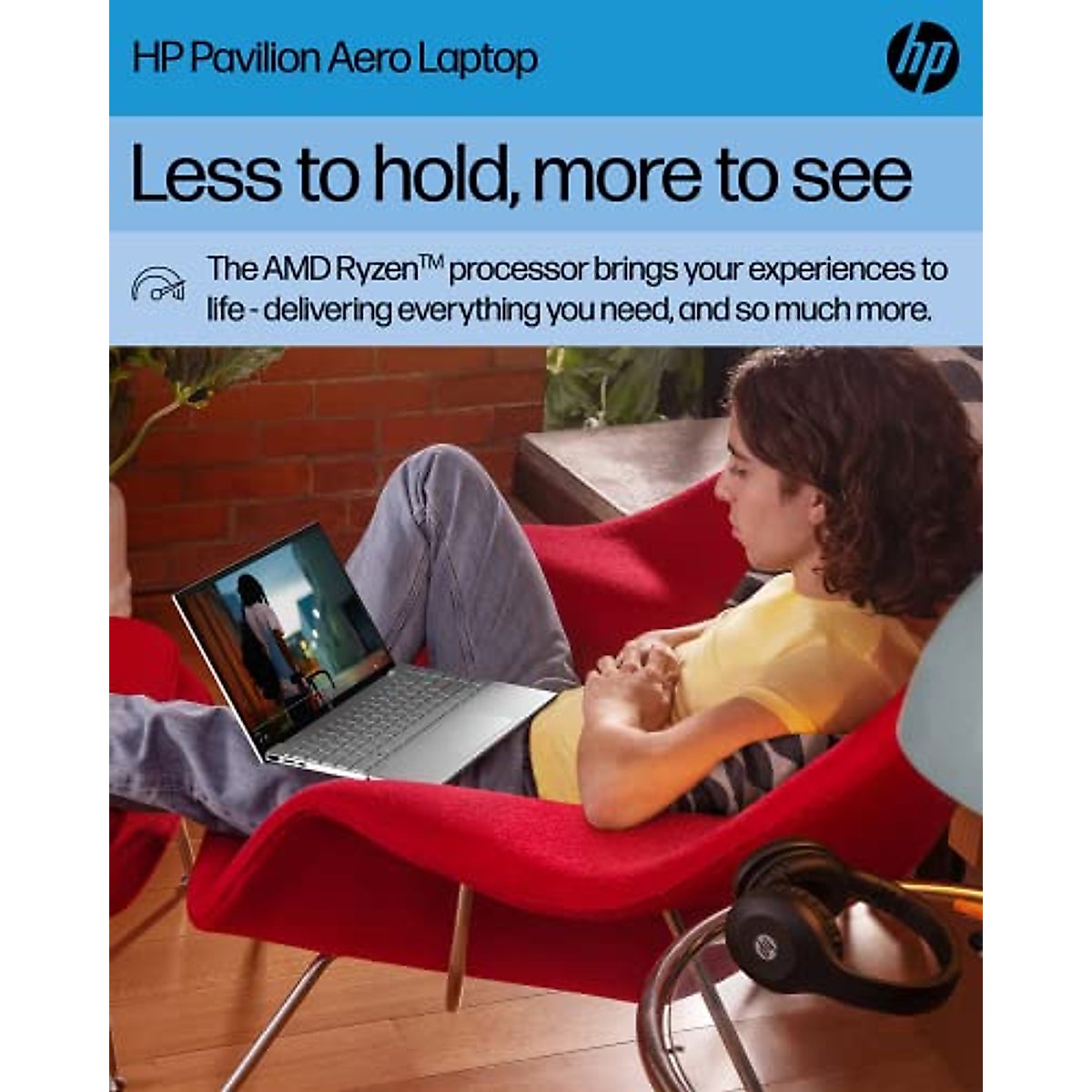 HP Pavilion Aero 13 Laptop, AMD Ryzen 5 5625U, 8 GB RAM, 512 GB SSD, 13” WUXGA IPS Display, Windows 11 Home, 16:10 Aspect Ratio, Thin Design, Backlit Keyboard, Long Battery Life (13-be1010nr, 2022)