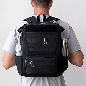 JumpOff Jo - Wingman Diaper Backpack for Men - Military Style 8-Pocket Baby Diaper Bag for Dads with MOLLE/PALS Compatibility, Built-in Changing Pad, and 17" Laptop Sleeve