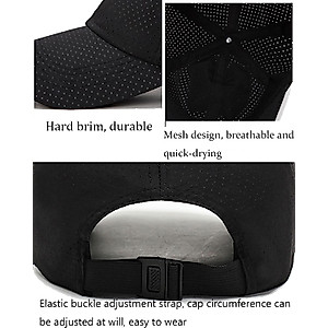 YuMENo Summer Mesh Baseball Cap Breathable Quick Dry Sports Running Trucker Hat for Men Women Black