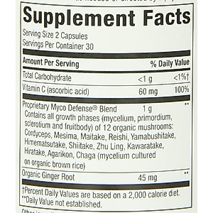 Nature's Way Myco Defense Premium Blend Mushroom Blend for Immune Support* Vegan 60 Capsules