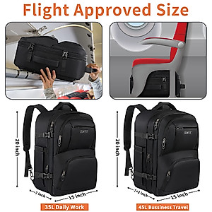 ZOMFELT Carry On Backpack, 45L Travel Backpacks for Men with 3 Packing Cubes, 17.3 Inch Laptop Backpack Flight Approved Carry On Bag for Travel, Water Resistant Expandable Business Weekender Bag