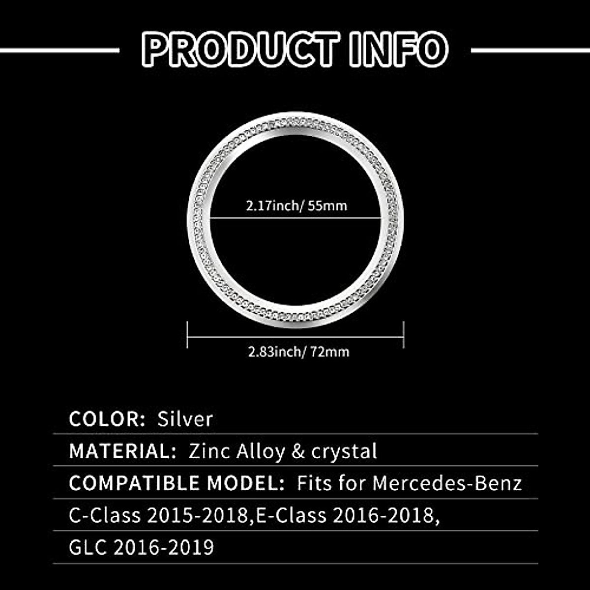 KORUIPEI Car Rear Air Conditioner Outle Ring Fit for Mercedes Benz E Class W212 W213 E300 E400 C Class W205 C300 GLC260 GLC300 CLS300 CLS400 CLS450 Accessories