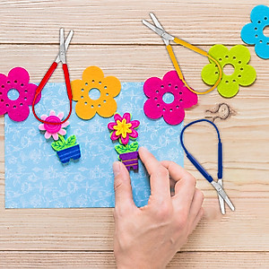 2 Pcs Loop Scissors Grip Scissors Adaptive Cutting Scissors Loop Handle Easy Self Opening Scissors Mini Loop Scissor for Kids Children Toddler Adults Special Needs, Paper Cutting Sewing Work Art Craft