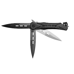 RGNINE 2 Pack Pocket Hunting knives Folding Knife With 3.25" Stainless Steel Black Blade - Pack Of 2