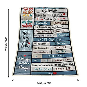 Girlfriend Gifts,Gifts for Girlfriend Blanket,to My Girlfriend Blanket Birthday Gifts for Her,Anniversary Valentine Girlfriend Gifts from Boyfriend 60"X 50" Girlfriend Graduation Gift