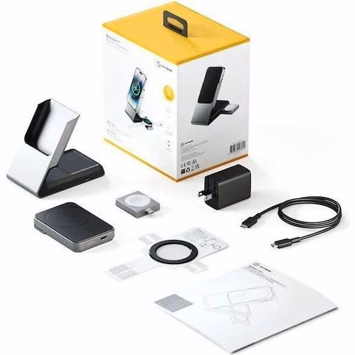 ALOGIC Matrix 3-in-1 Universal Magnetic Charging Dock with Apple Watch Charger for iPhone 15 Pro Max, 15 Pro, 15 Plus, 15, 14,13, 12, Apple Watch, Airpods Pro for Apple Devices - Black