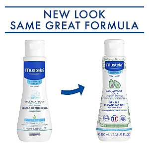 Mustela Gentle Cleansing Gel - Baby Hair & Body Wash - Tear Free - with Natural Avocado fortified with Vitamin B5 - 3.38 Fl Oz (Pack of 1)