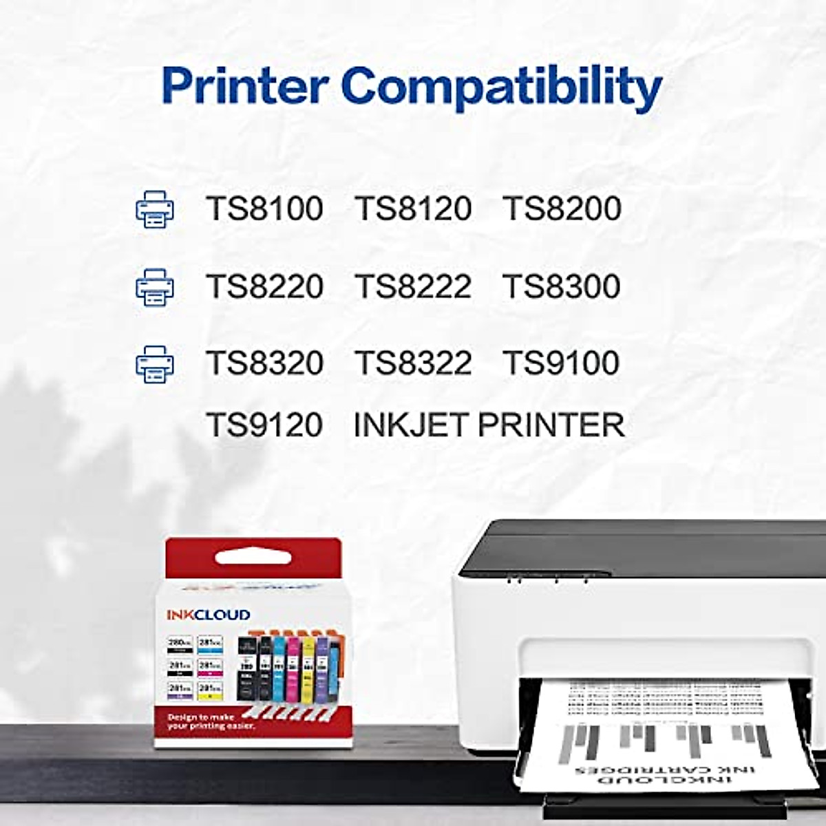 Compatible Ink Cartridges Compatible with Canon 280 281 PGI-280XXL CLI-281XXL for Canon PIXMA TR7520 TR8520 TS6120 TS6220 TS8120 TS8220 TS9120 Printer (PGBK/PB/BK/C/M/Y) 6 Pack