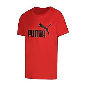 PUMA boys No. 1 Logo T-shirt T Shirt, Red, Large US