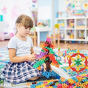 TOMYOU 400 Pieces Building Blocks Kids STEM Toys Educational Building Toys Discs Sets Interlocking Solid Plastic for Preschool Kids Boys and Girls Aged 3+, Safe Material Creativity