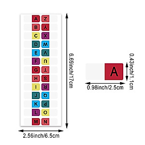 780 PCS Colorful Alphabet Tabs, A to Z 26 Letters Index Labels Multicolor Alphabet Tabs Tab Dividers Stickers for Binders Notebook Classify Files Contents Page Address Book Folder