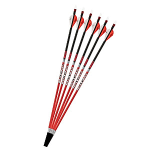 Carbon Express Maxima RED Fletched Carbon Arrows with Dynamic Spine Control and Blazer Vanes, 350 (.350 Spine), 6-Pack