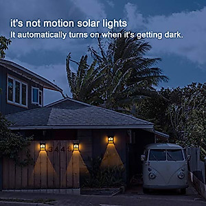 SUNFACE Solar Deck Lights, Led Outdoor Garden Decorative Wall Mount Fence Post Lighting, 6 Packs
