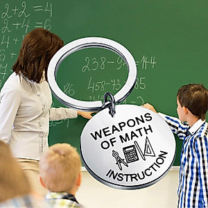 WSNANG Math Gift Weapons Of Math Instruction Keychain Funny Math Geek Gifts for Mathematician Math Teacher Math Student (Math Keychain)