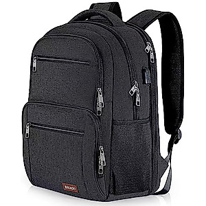 BIKROD Backpack for Men, TSA Travel Backpack, College Backpacks Water Resistant Back Pack with USB Charging Port, Business Anti Theft Durable Computer Bag Gifts Fits 17.3 Inch Laptop, Black