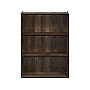 Furinno Pasir 3-Tier Open Shelf Bookcase, Columbia Walnut