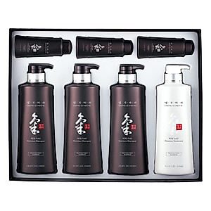 Daeng Gi Meo Ri- Ki Gold Premium Special Hair Care 4pcs Set [Shampoo x3, Treatment x 1], Effectively Moisture to Dry and Rough Hair, No Artificial Color