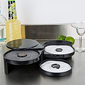 RSG TODAY Black Plastic Glass Rimmer and Margarita Salter with 3 Compartments (1pk)