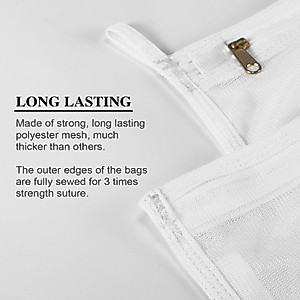 RoomyRoc Mesh Laundry Bag for Delicates with YKK Zipper, Mesh Wash Bag, Travel Storage Organize Bag, Clothing Washing Bags for Laundry, Travel Laundry Bag (White, 2 Large & 1 Medium)