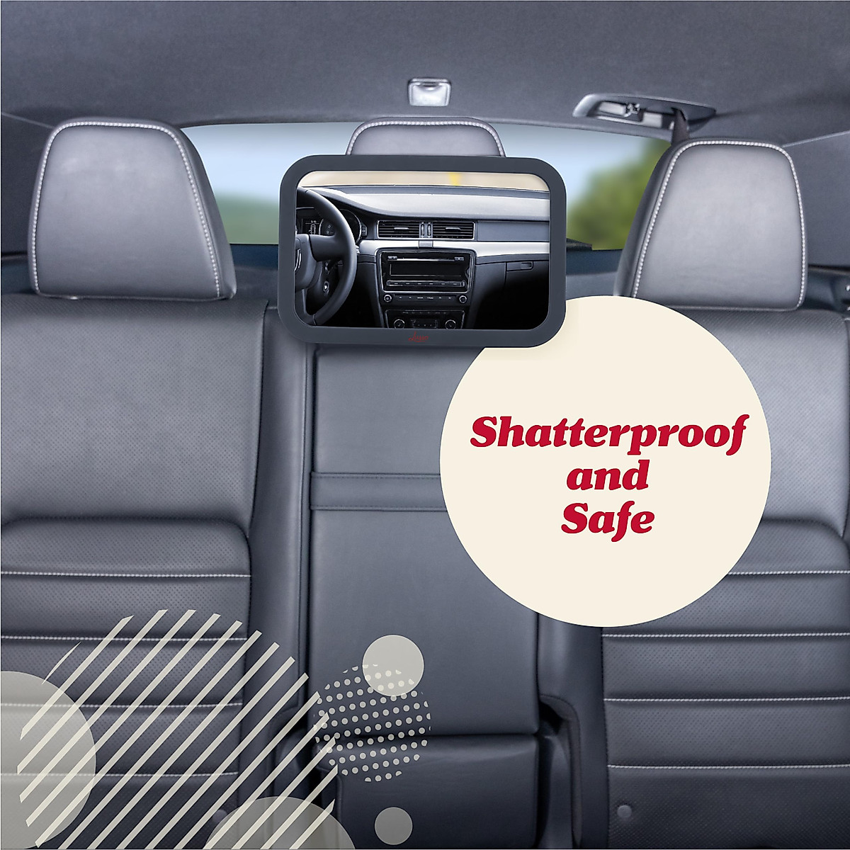 Lusso Gear Car Seat Protector + Baby Backseat Mirror for Car - Baby Travel Essentials - Protect Car Seats and Keep on Eye on Your Baby - Waterproof Car Seat Protector for Child Car Seat