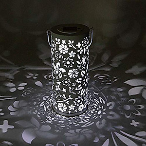 Allsop 32161 Bloom Lantern-White Punched Metal Solar Light