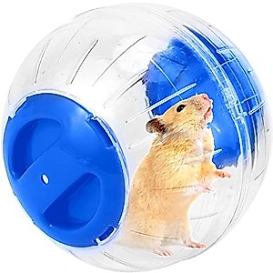 Hamster Exercise Ball Silent Hamster Wheel Small Animals Transparent Ball for Dwar Rat Relieves Boredom and Increases Activity (6 inch, Blue)