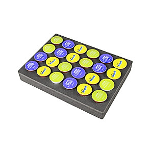 Polar Whale Coffee Espresso Capsule Drawer Organizer Tray Insert Compatible with Dolce Gusto for Kitchen Home Office Waterproof Washable Black Foam 24 Compartment 10.9 x 14.9 Inches