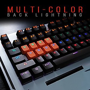 Bloody Gaming B740 Wired Optical Gaming Keyboard with Ergonomic Wrist Rest – Quiet & Satisfying Switch Keyboard - LED Backlit Illuminated Keys – Water/Splash Resistant - [Black Switches – LK Gen 1]