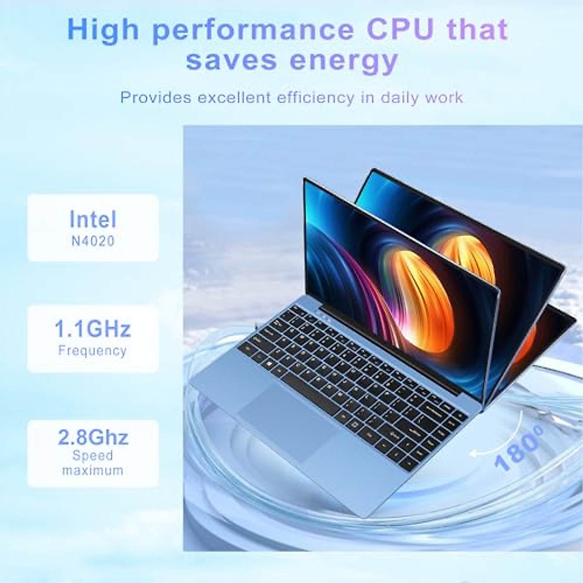 WOZIFAN 14" Laptop 6GB RAM 256GB SSD Traditional Laptops Computer Win 11 Full Metal 2.4G+5G WiFi BT 4.2 1920x1080 FHD with Wireless Mouse for Work Study Entertainment-Blue
