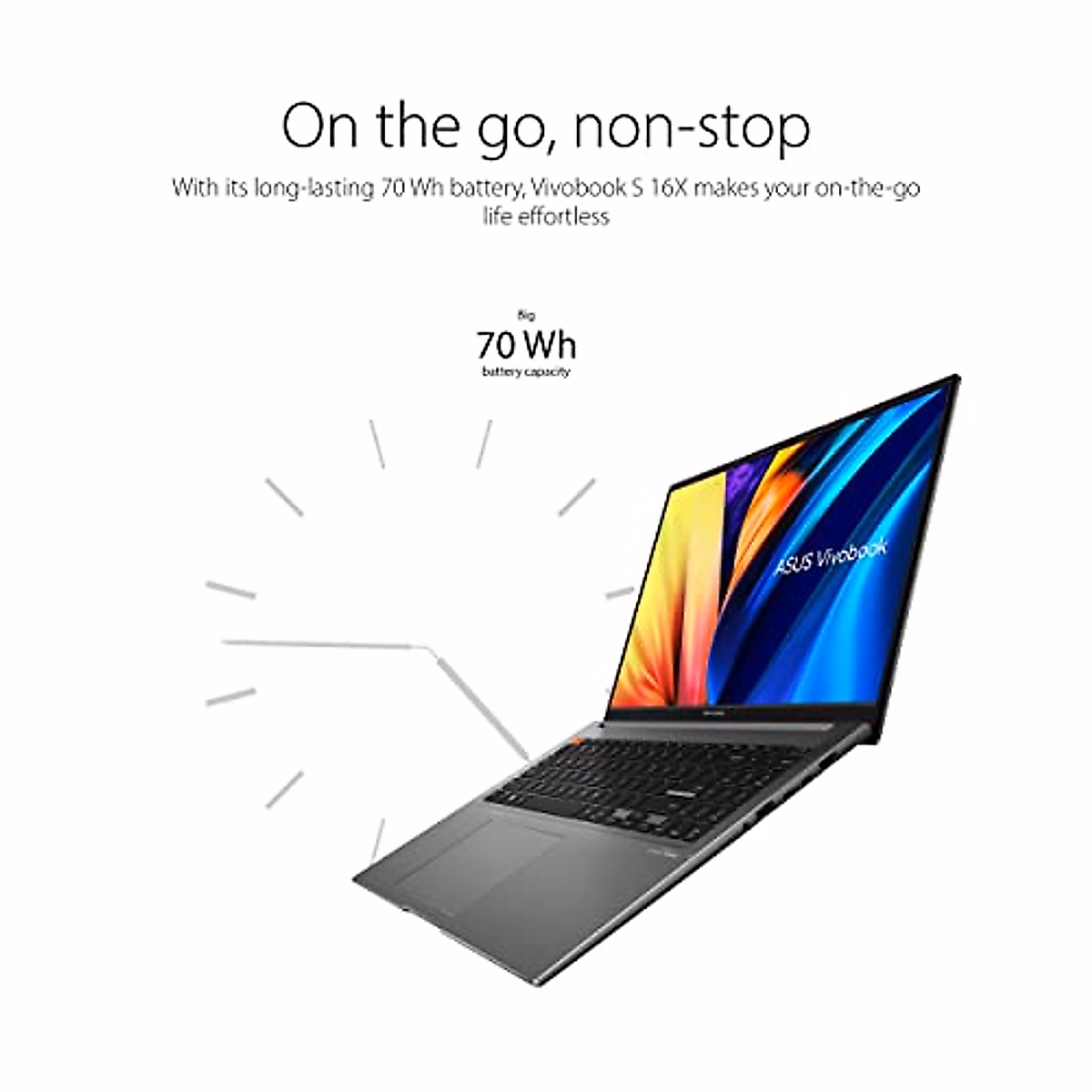 ASUS VivoBook S 16X Slim Laptop, 16" WUXGA (1920 x 1200) 16:10 Display, Intel Core i5-12500H CPU, 8GB RAM, 512GB SSD, Windows 11 Home, Midnight Black, S5602ZA-DB51