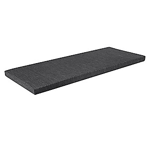 baibu 36 Inch Classic Solid Color Bench Cushion with Ties, Non-Slip Indoor Outdoor Rectangle Bench Seat Cushion Standard Size Foam Pad with Machine Washable Cover - One Pad Only (Black, 36x15x1.5in)
