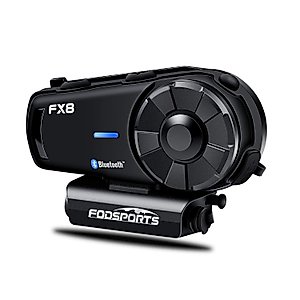 FODSPORTS FX8 Motorcycle Helmet Bluetooth Headset with Music Sharing,Bluetooth Motorcycle Headset with EQ Sound/FM,Up to 8 Riders Group Intercom,Motorcycle Headset for ATV/Dirt Bike/Off Road/1pcs