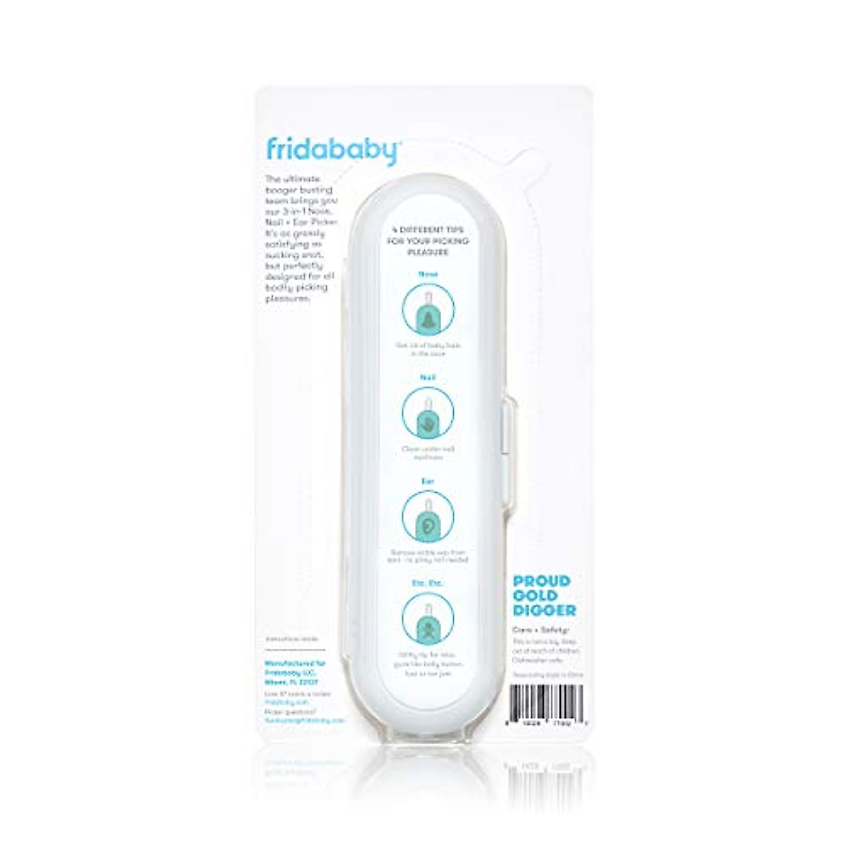 Frida Baby 3-in-1 Nose, Nail + Ear Picker by Frida Baby the Makers of NoseFrida the SnotSucker, Safely Clean Baby's Boogers, Ear Wax & More
