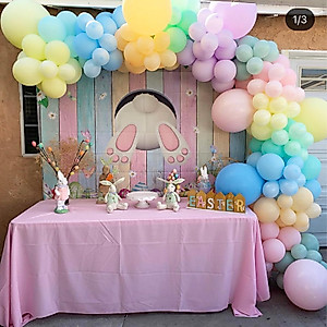 Pastel Balloon Garland Arch Kit with 122pcs Latex Balloons in 5/10/12/18 different sizes, Macaron perfect for Birthday Party, Graduation,rainbow Decoration and Easter balloons (pastel balloons)